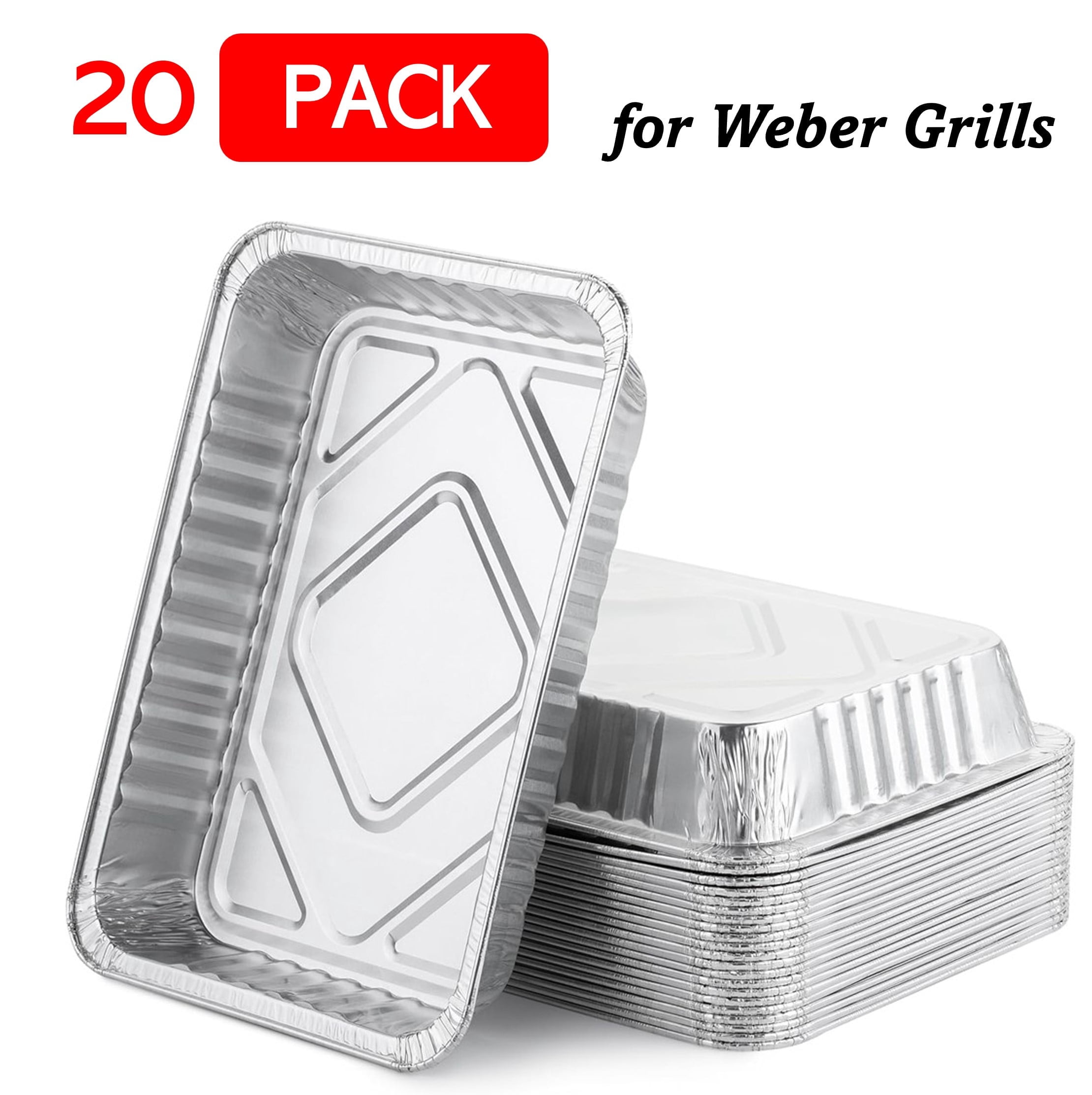 LATA 20 Pack Grill Drip Pans, Aluminum Grease Cup Liners, Compatible ...