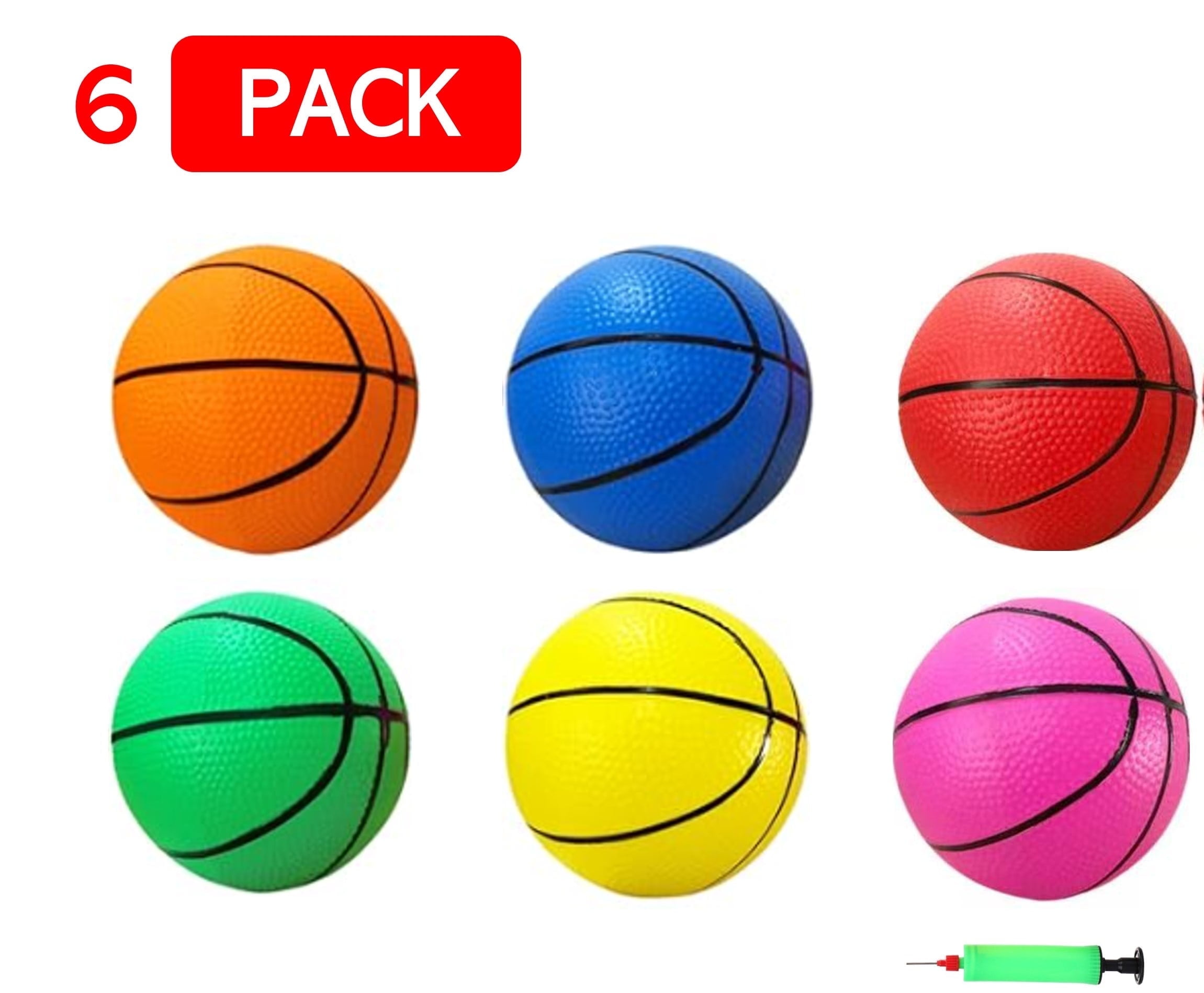 LATA 6" PVC Mini Basketballs for Indoor Hoops, Pools, and Parties - 6 ...