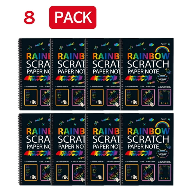 LATA 8 Pack Rainbow Scratch Art Paper and Craft Kits for Kids Activity ...