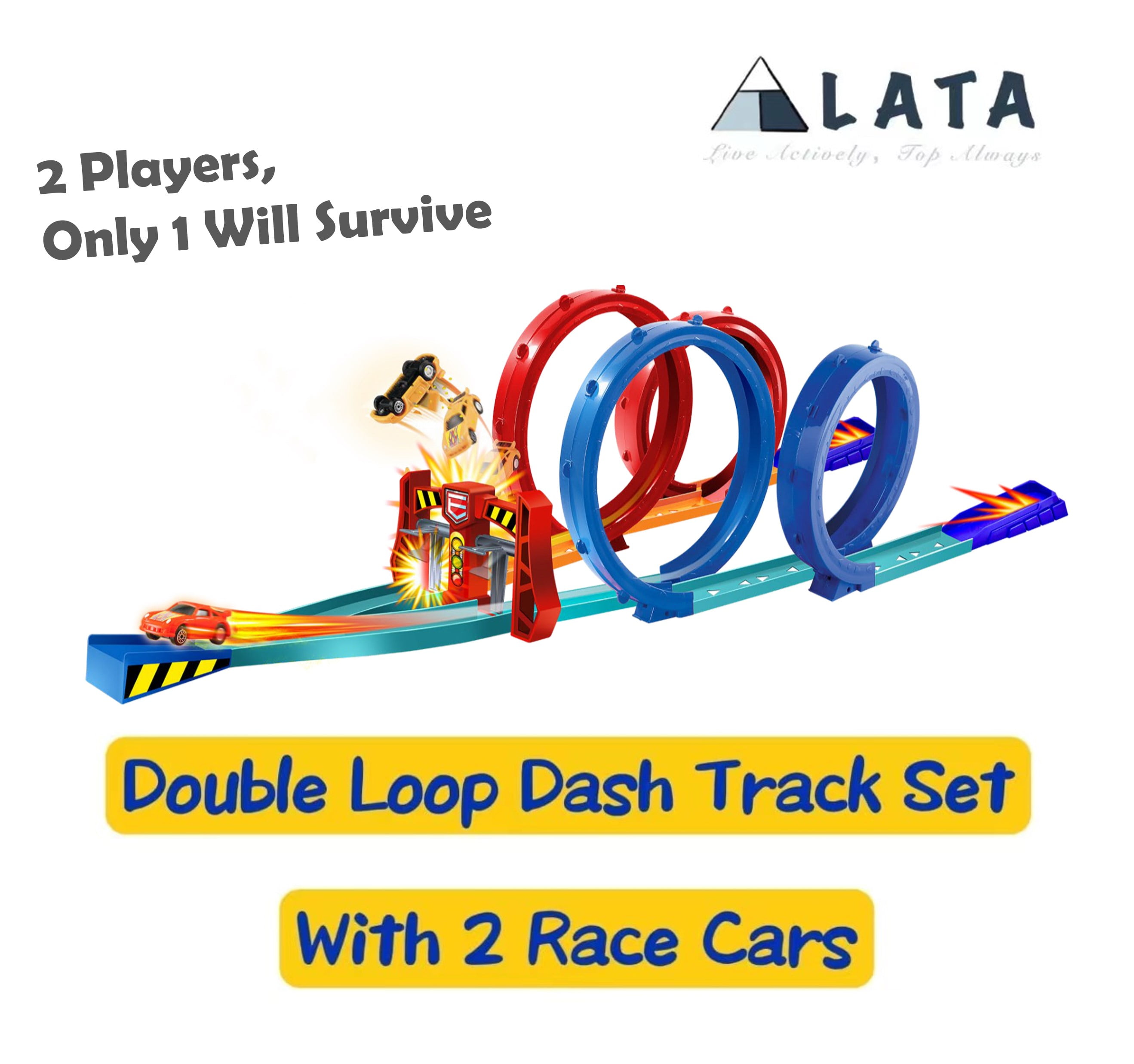 LATA Race Car Track Set with 2 Toy Cars, 4-Loop Race Nepal | Ubuy