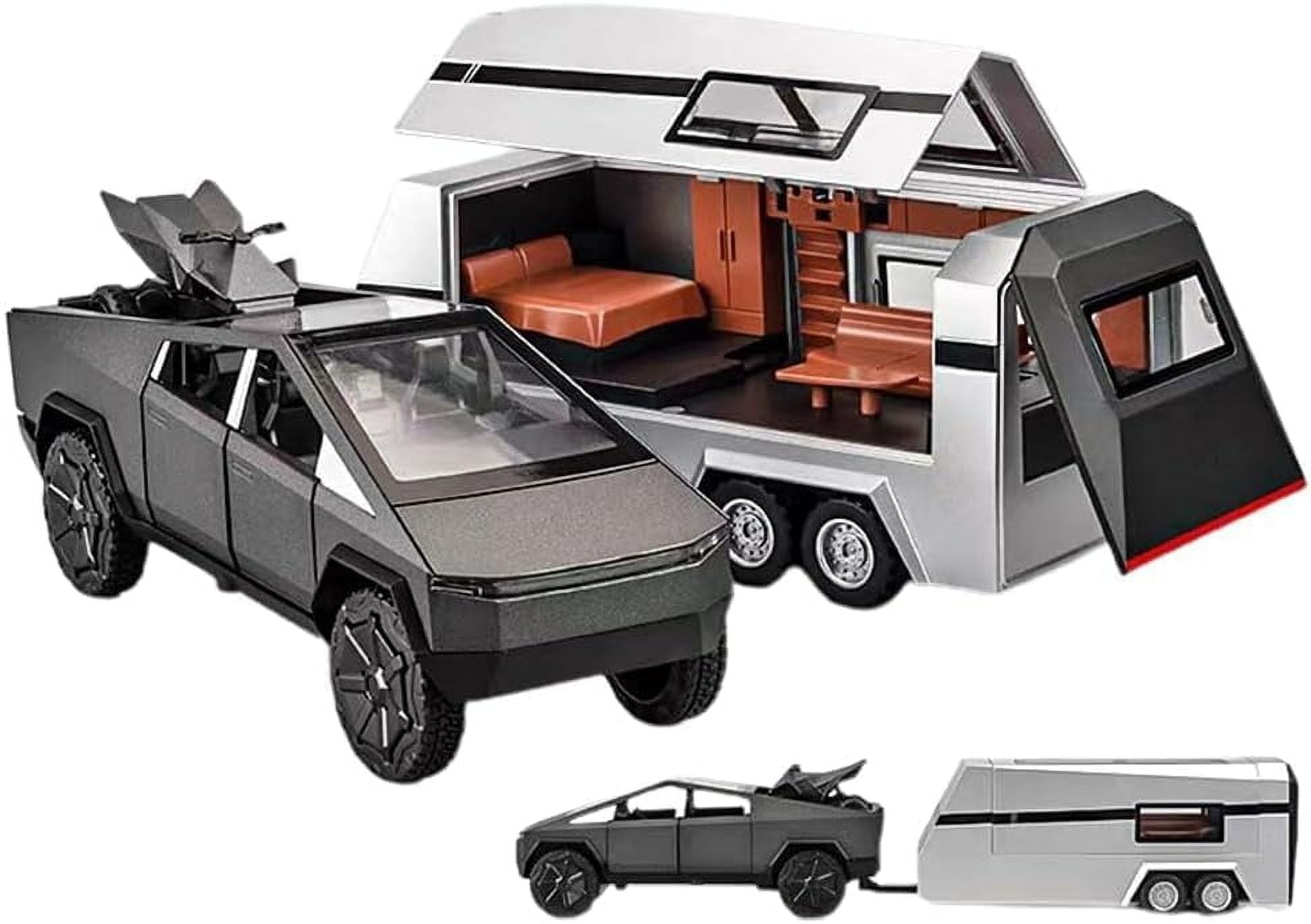 LATEST 2025 1:32 Scale Die-Cast Tesla CyberTruck with Pick-Up Trailer ...