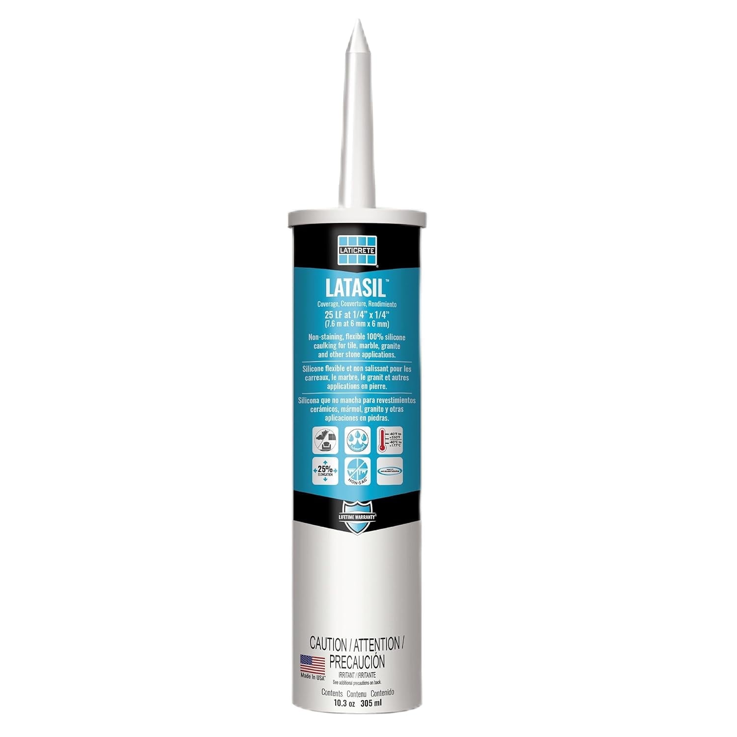 LATICRETE Latasil High Performance Silicone Sealant, Silver Shadow #88 ...