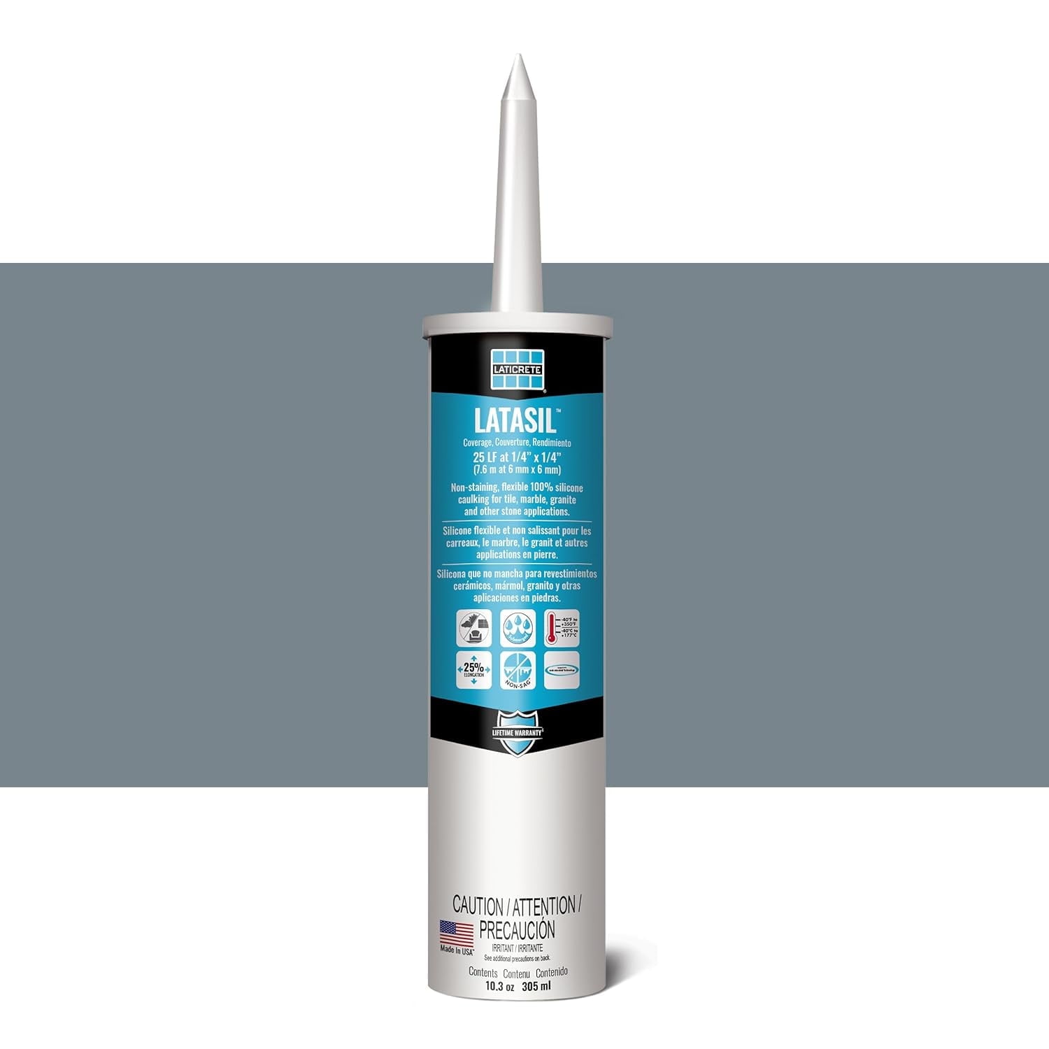 LATICRETE Latasil High Performance Silicone Sealant, Slate Grey #91 ...