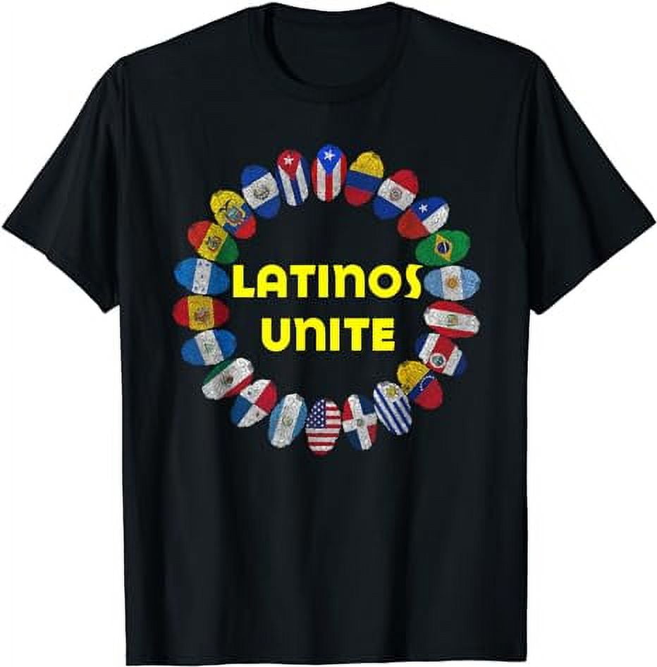LATINOS UNITE flags fingerprints graphic tee shirt - Walmart.com