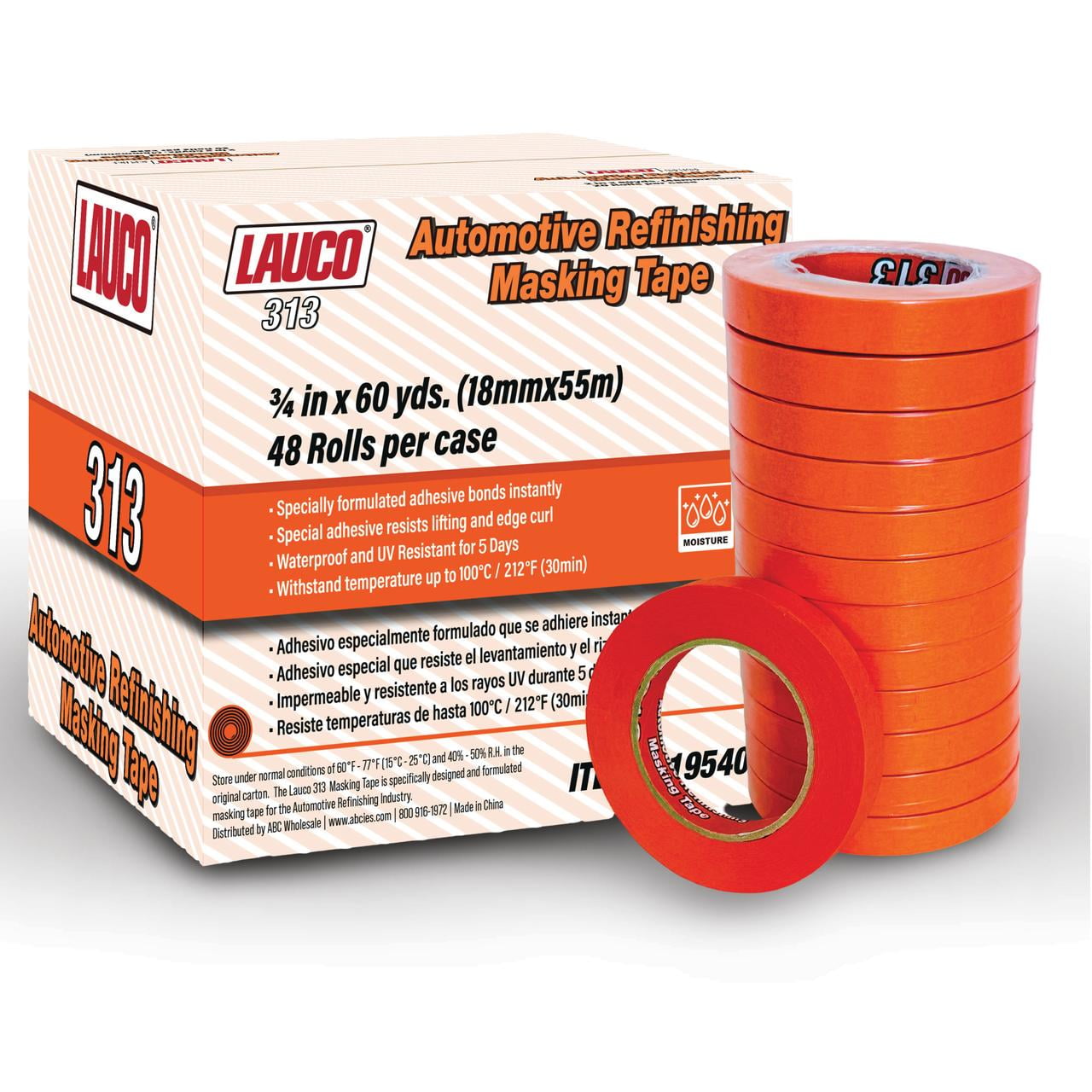 LAUCO 313 Industrial Masking Tape - Orange for Automotive Size: 18x55mm ...