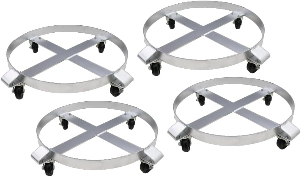 LAUCO 55-Gallon Drum and Garbage Can Dolly – Heavy-Duty Metal Dolly with Cross Braces and Caster ...