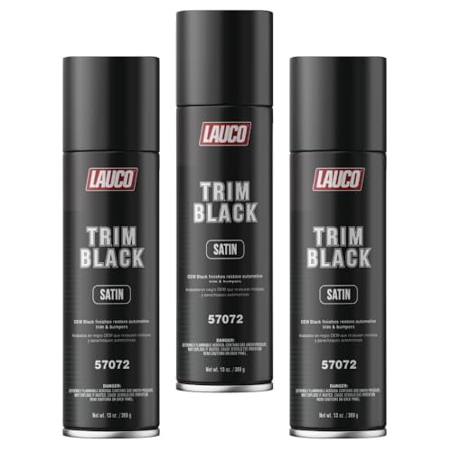 LAUCO Trim Black Satin 13 oz. Automotive Spray Paint Can with Gun - Pack of 3 - Black Car Spray ...