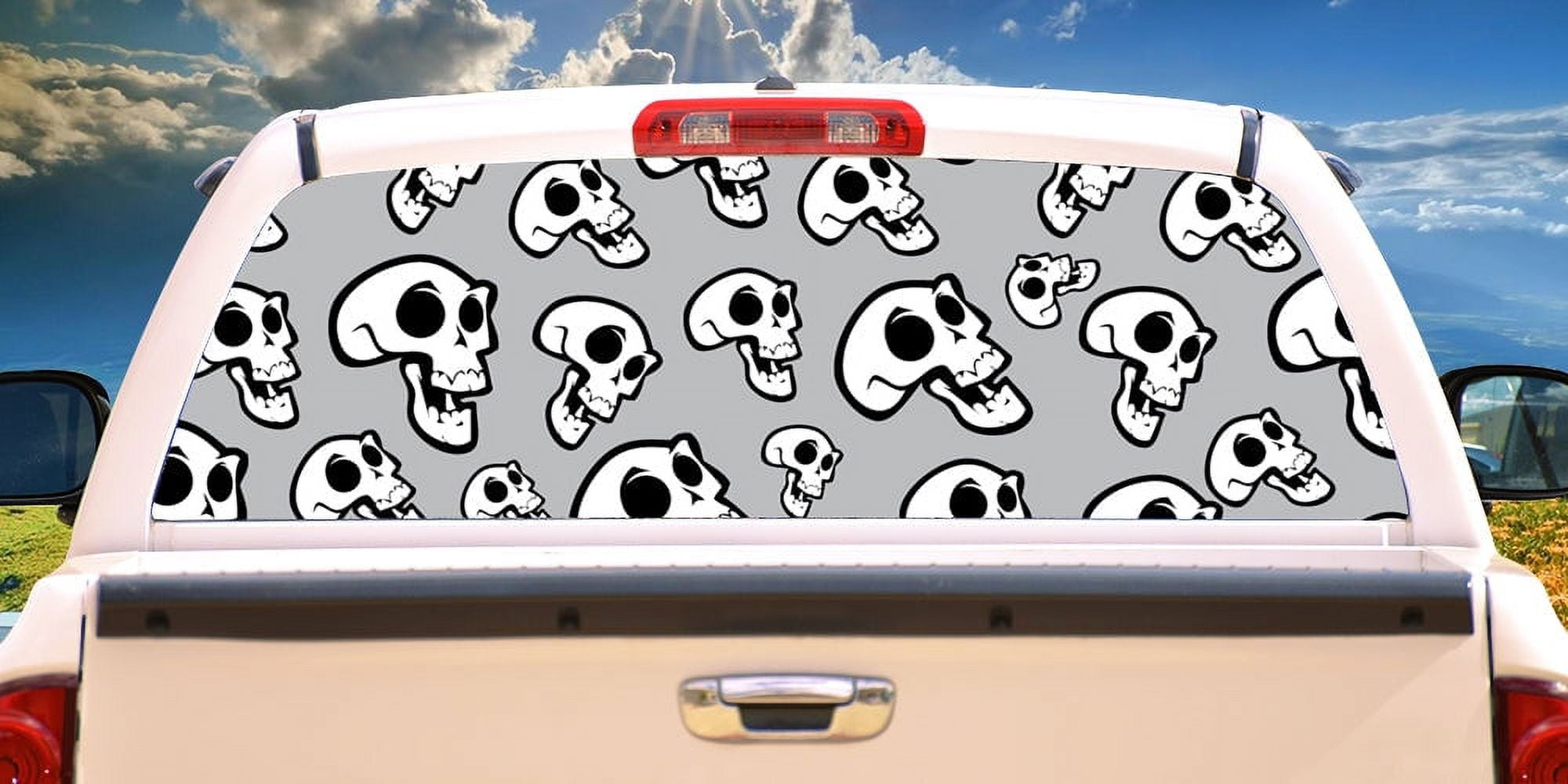 LAUGHING SKULLS Rear Window Graphic truck view thru vinyl decal back ...