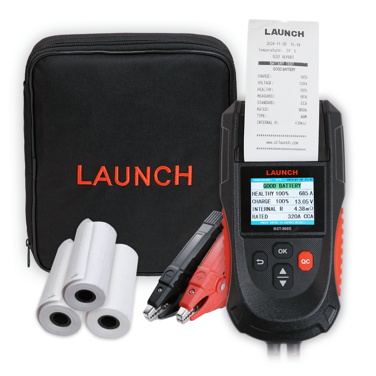 LAUNCH BST-860S Battery Tester with Printer, 12V 24V Automotive Digital ...