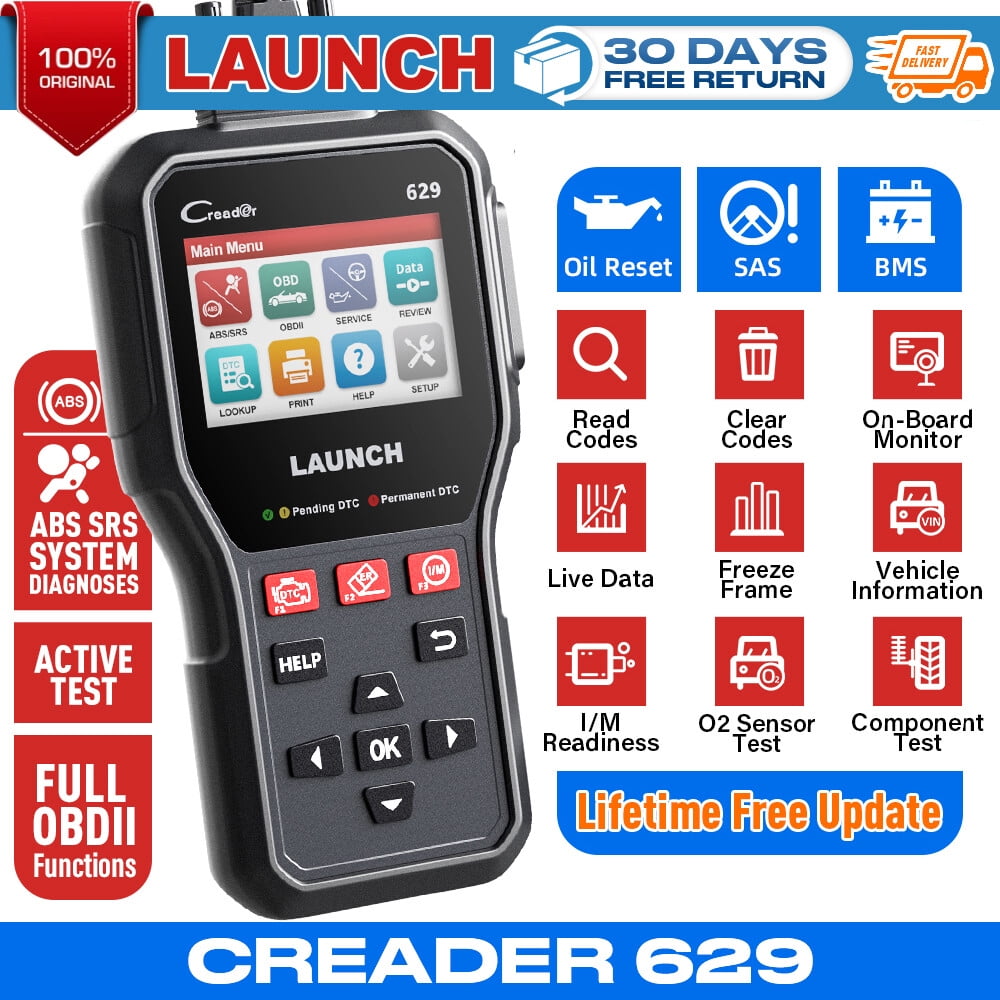 LAUNCH CR629 Engine ABS SRS Diagnostic Tool OBD2 Scanner Oil SAS BMS ...