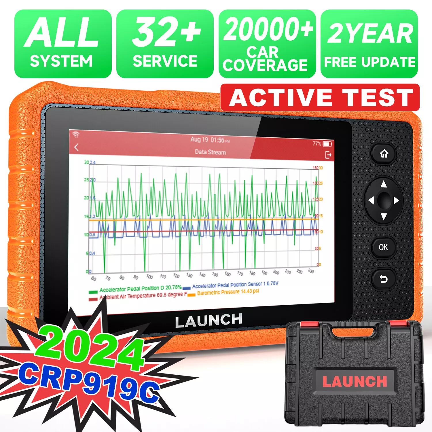 LAUNCH CRP 919C Bidirectional Scan Tool, All System Diagnostic OBD2 ...