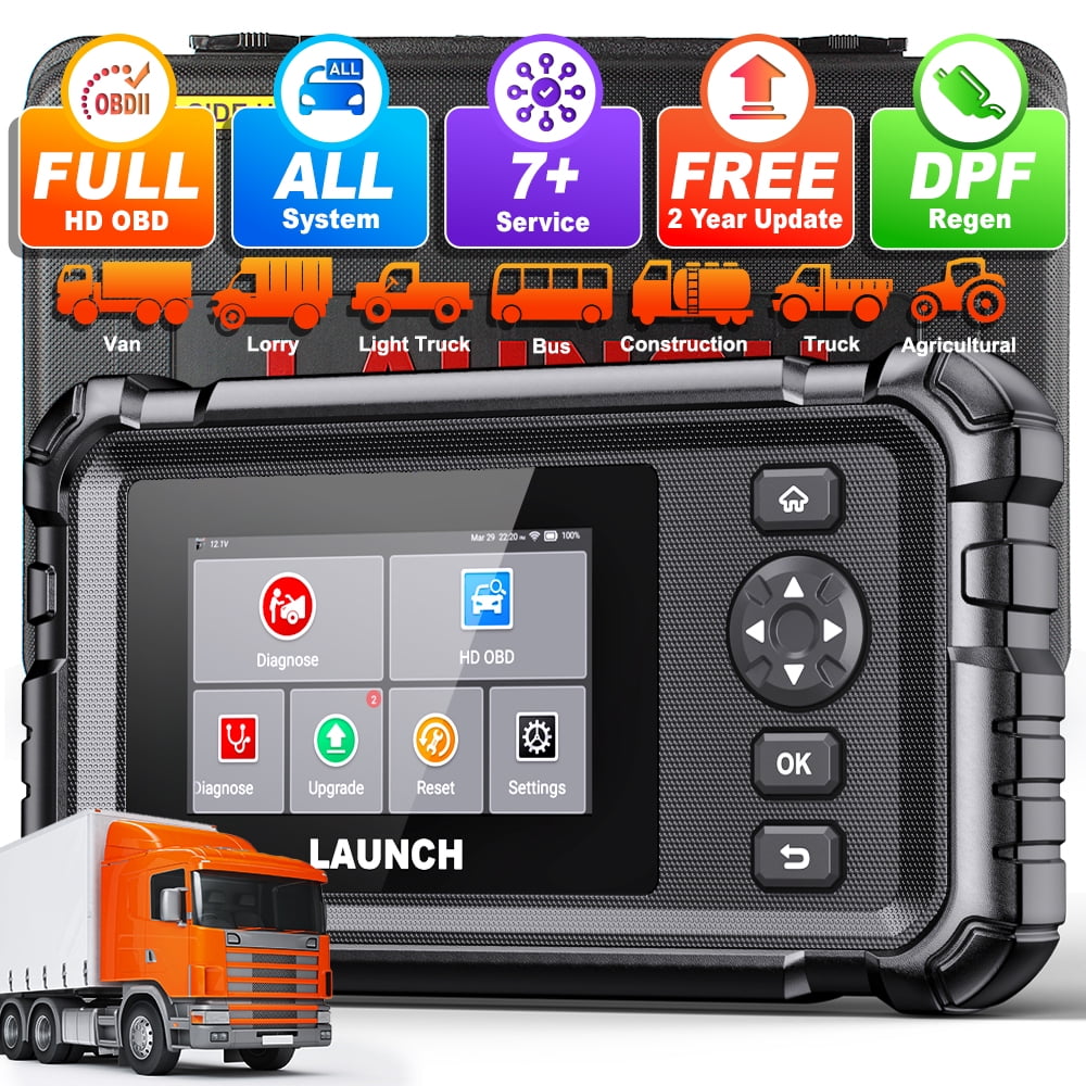 LAUNCH CRP129 HD Heavy Duty Truck Scanner, Full System Diagnostic Tool ...