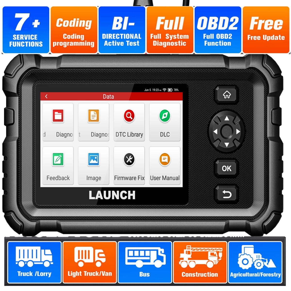 LAUNCH CRP129 HD Heavy Duty Truck Diagnostic Tool Support DPF ...