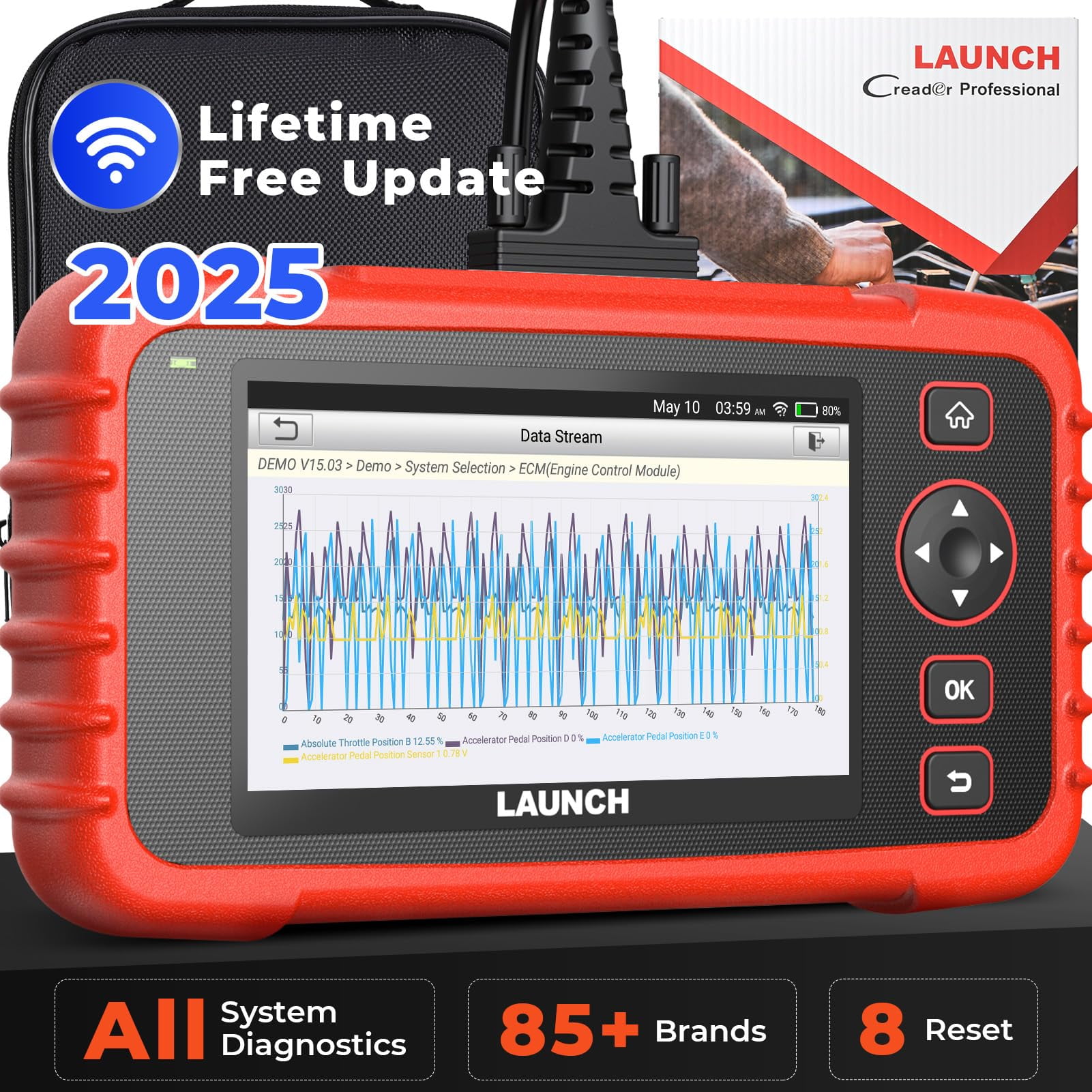 LAUNCH CRP129X Plus 2025 OBD2 Scanner Diagnostic Tool, All System Car ...