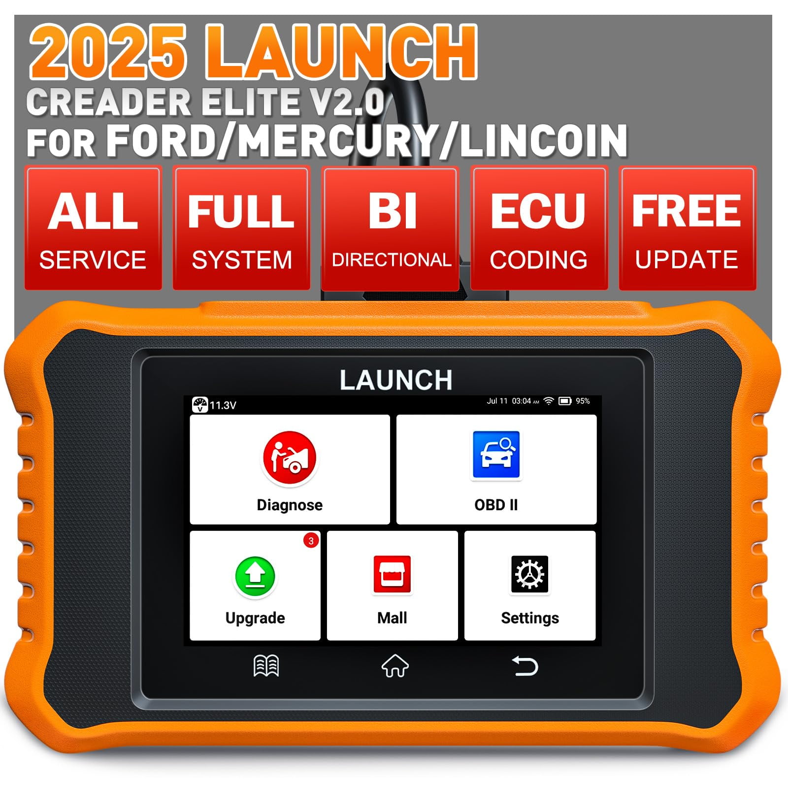 LAUNCH X431 Elite 2.0 OBD2 Scan Tool Fit for Ford Lincoln Mercury Mazda ...