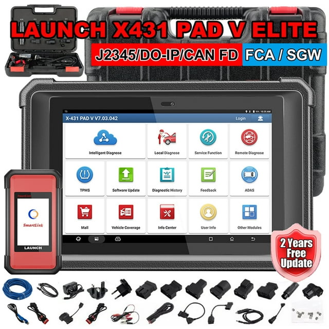 LAUNCH X431 PAD V Elite 2024 Newest Top Car Diagnostic Scanner Full System Tool with J2534 CAN ...