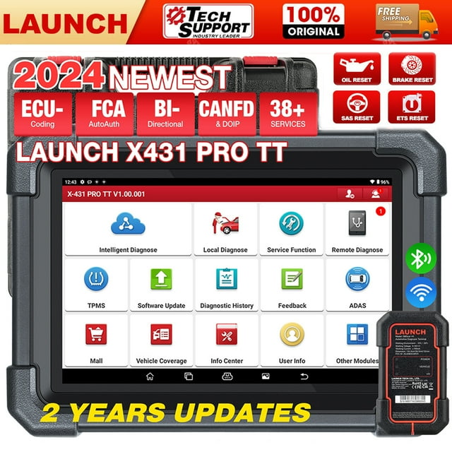 LAUNCH X431 PRO TT 2024 Bidirectional Car Scan Tool with New DBSCar VII Connector, Full System ...
