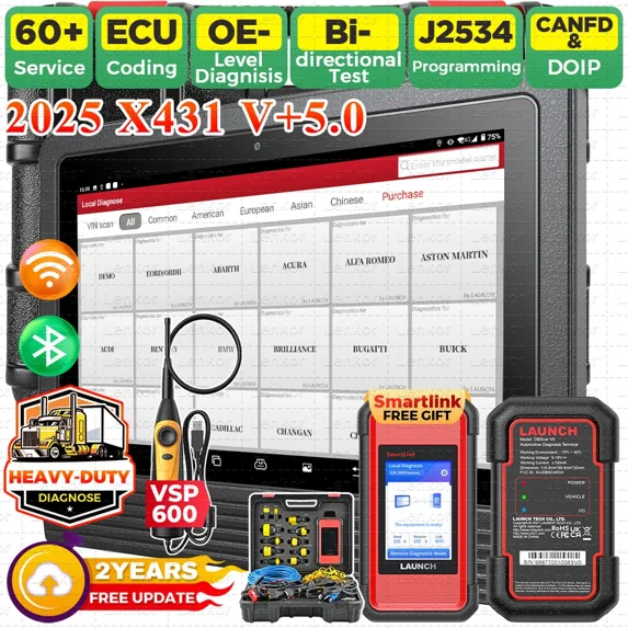 LAUNCH X431 PRO3S+ SmartLink HD V+ HD3 Heavy Duty Truck Car Diagnostic ...