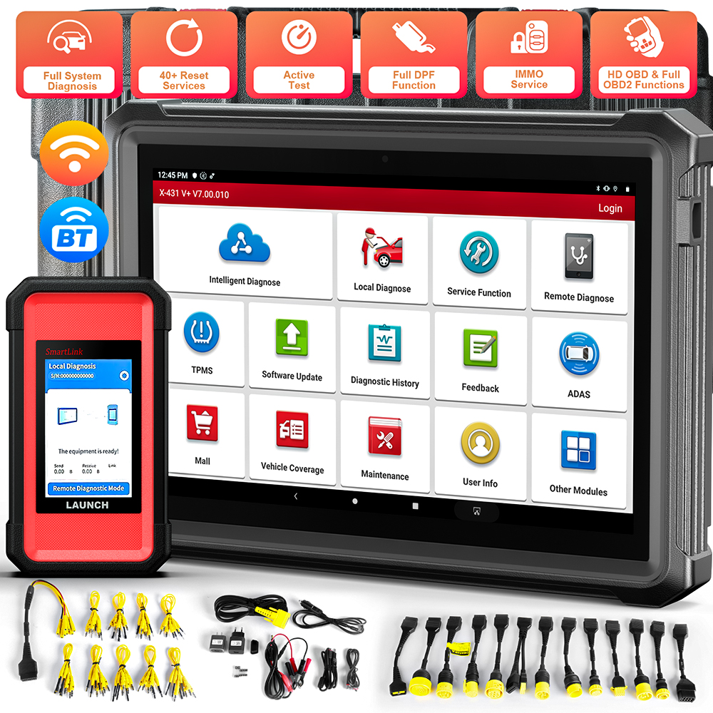 LAUNCH X431 V+ SmartLink HD Heavy Duty Truck Scanner, All System ...