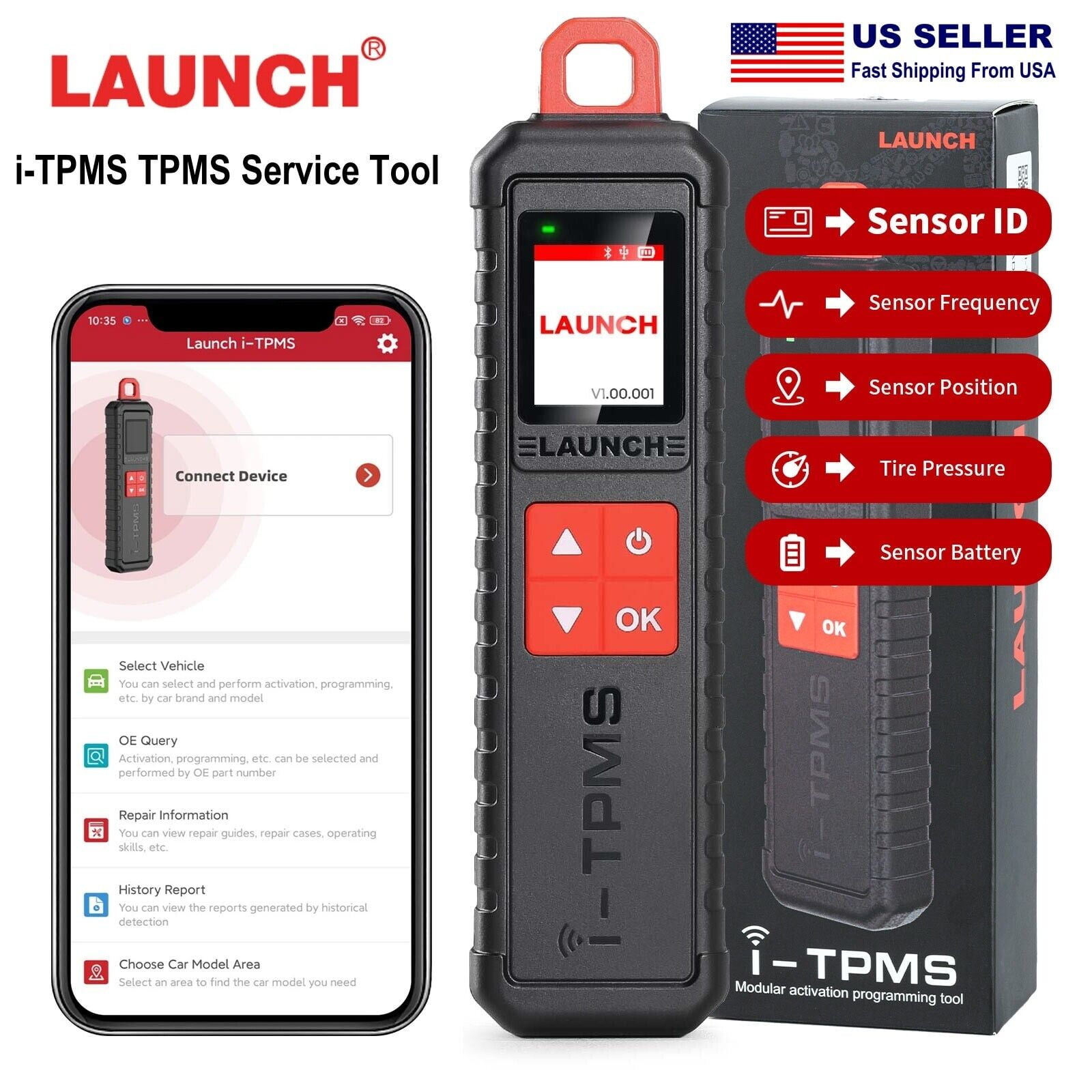 LAUNCH iTPMS Handheld TPMS Service Tool Upgrade of TSGUN Work With X431 ...