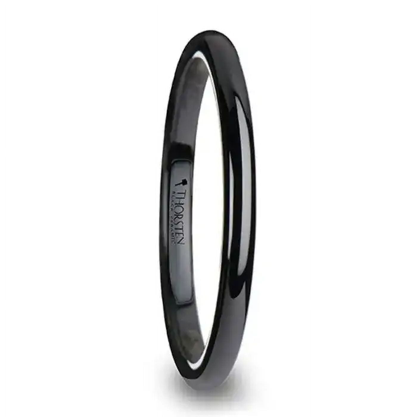LAUREEN Black Domed Shaped Ceramic Wedding Ring for Her - 2 mm ...
