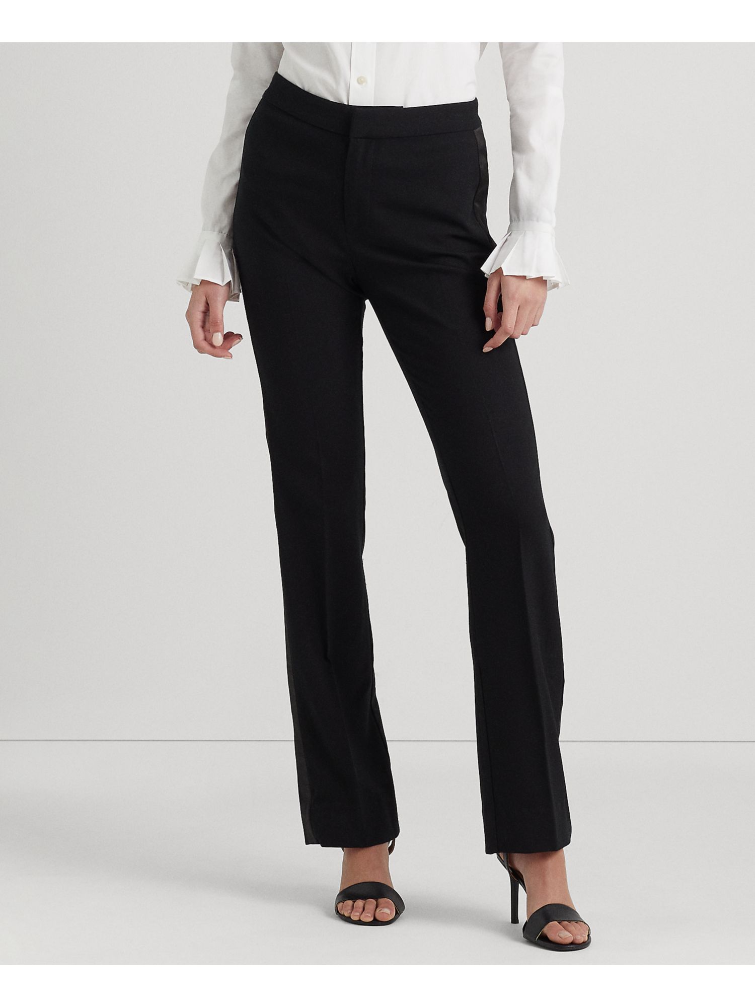 LAUREN RALPH LAUREN Womens Black Zippered Back Waist Darts Straight Fit ...