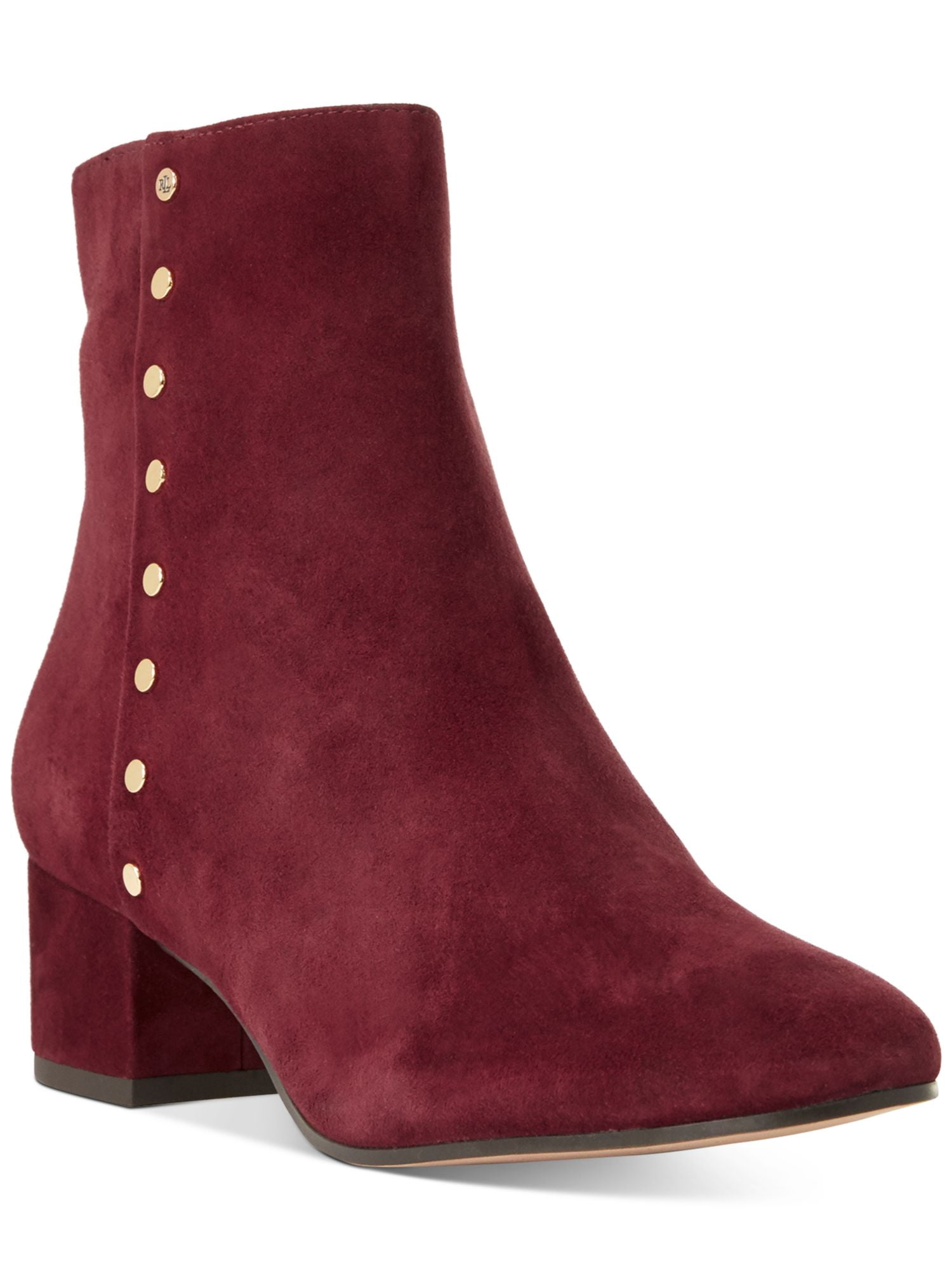 LAUREN RALPH LAUREN Womens Burgundy Studded Wharton Almond Toe Block ...