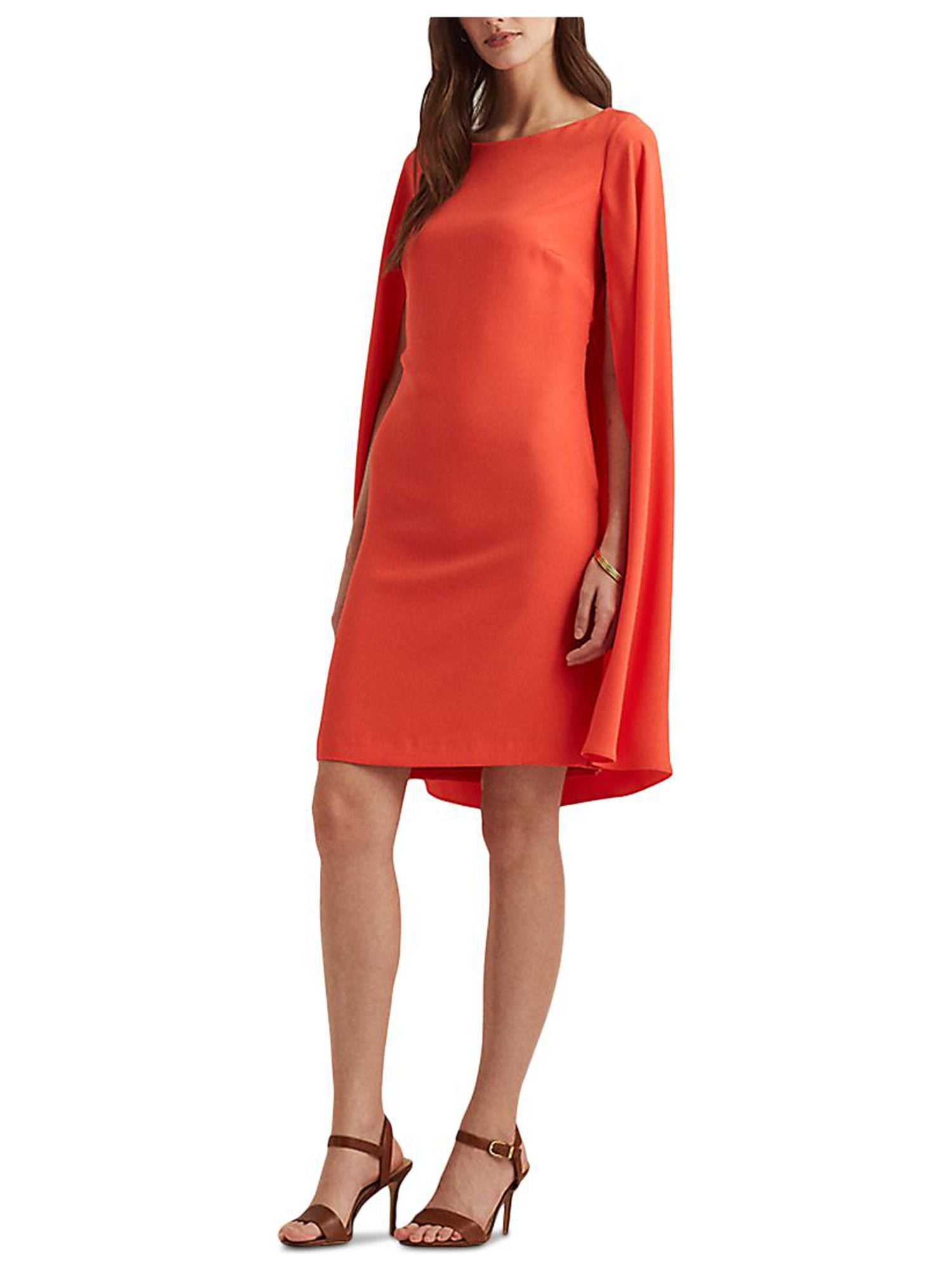 LAUREN RALPH LAUREN Women's Orange Sheath Dress, Size 12, Zippered ...