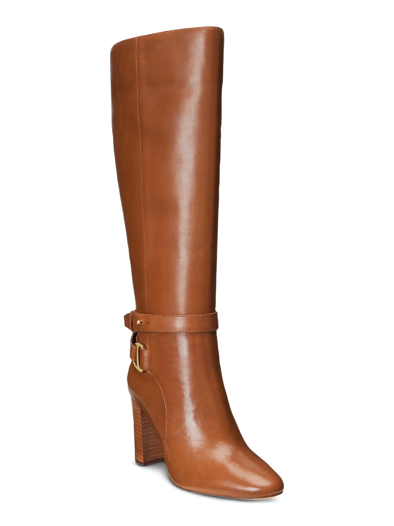 LAUREN RALPH LAUREN Womens Tan Brown Buckled Strap Detail Goring Padded ...