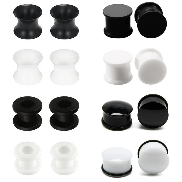 LAURITAMI 16Pcs Tunnels Ear Gauges Tunnels Plugs Silicone Ear Skin ...