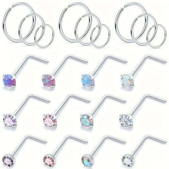 3mm Birthstone Nose Stud 20g Round Tiny CZ Nose Piercing Jewelry for Women Men, Stainless Steel ...