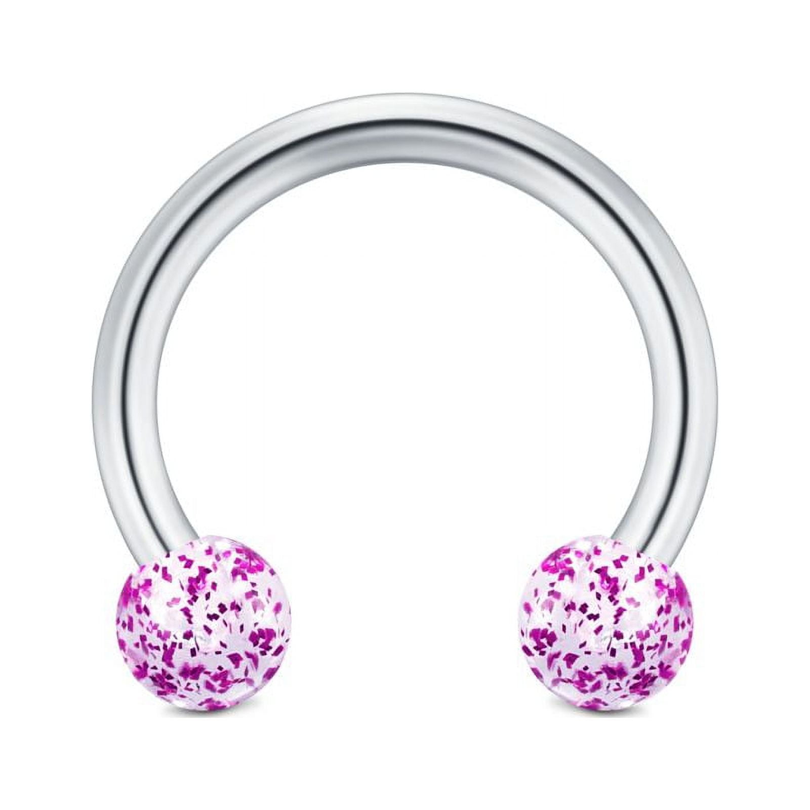 LAURITAMI Glitter Ball 16G Septum Ring Horseshoe Piercing - Walmart.com