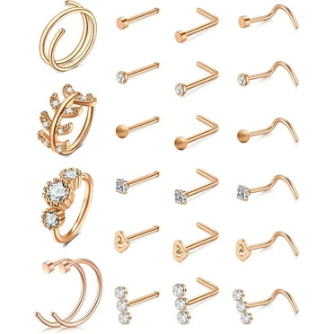 Briana Williams 20g Stainless Steel Nose Rings Hoop L Nose Studs ...