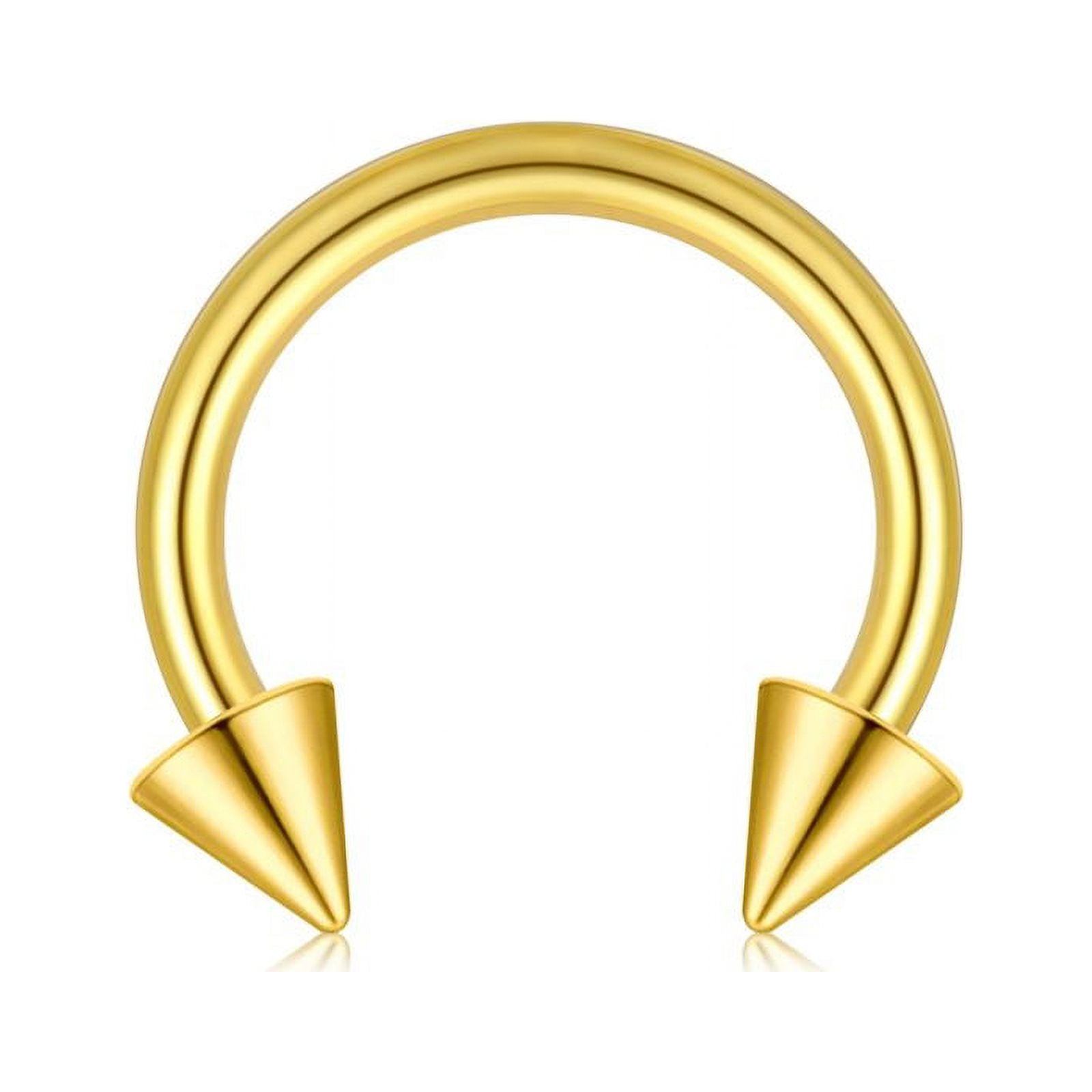 LAURITAMI Septum Ring Spike Horseshoe Helix Cartilage Piercing ...