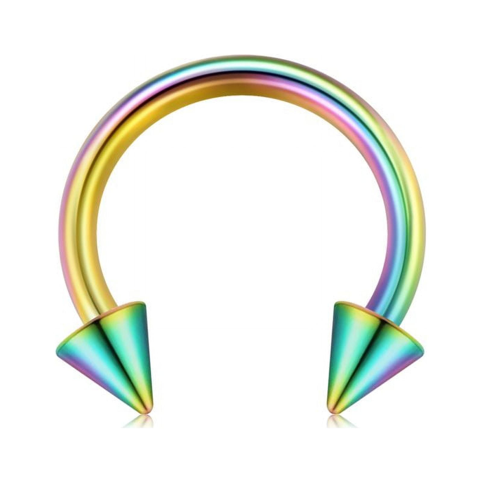 LAURITAMI Septum Ring Spike Horseshoe Helix Cartilage Piercing ...