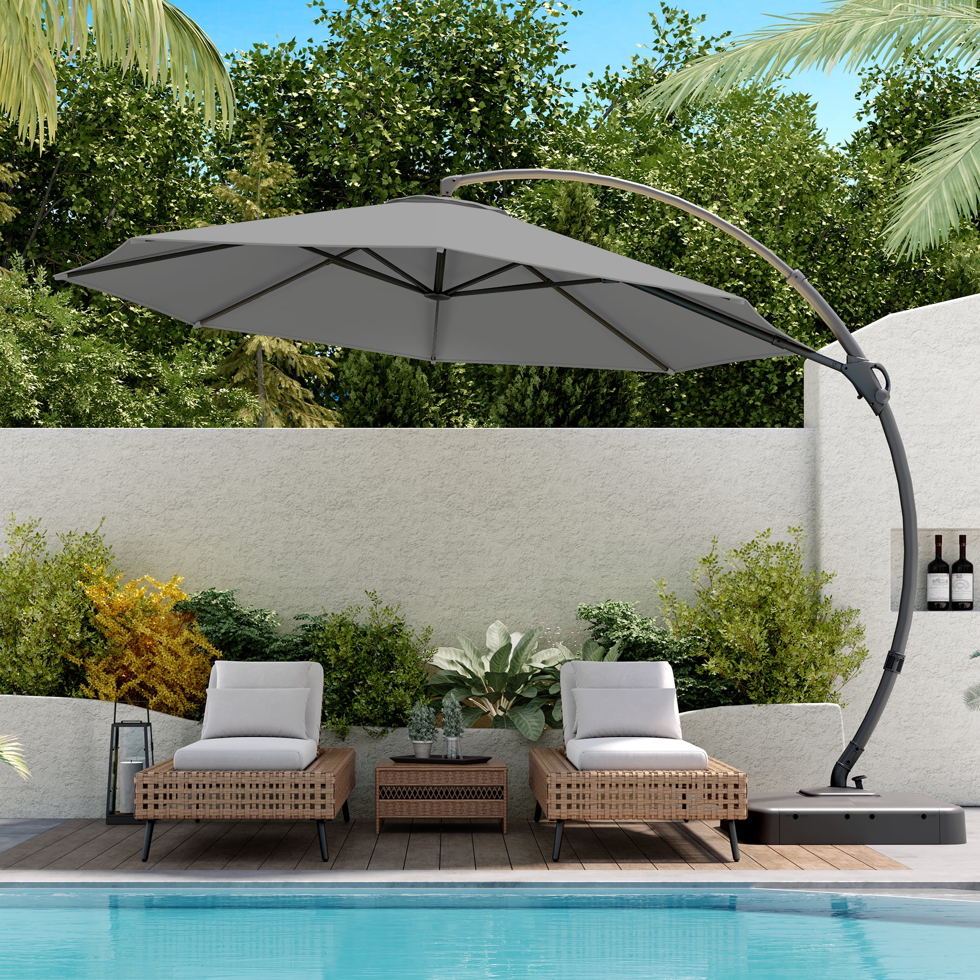 LAUSAINT HOME 11FT Deluxe Outdoor Patio Umbrella with Sturdy Base, 360 ...