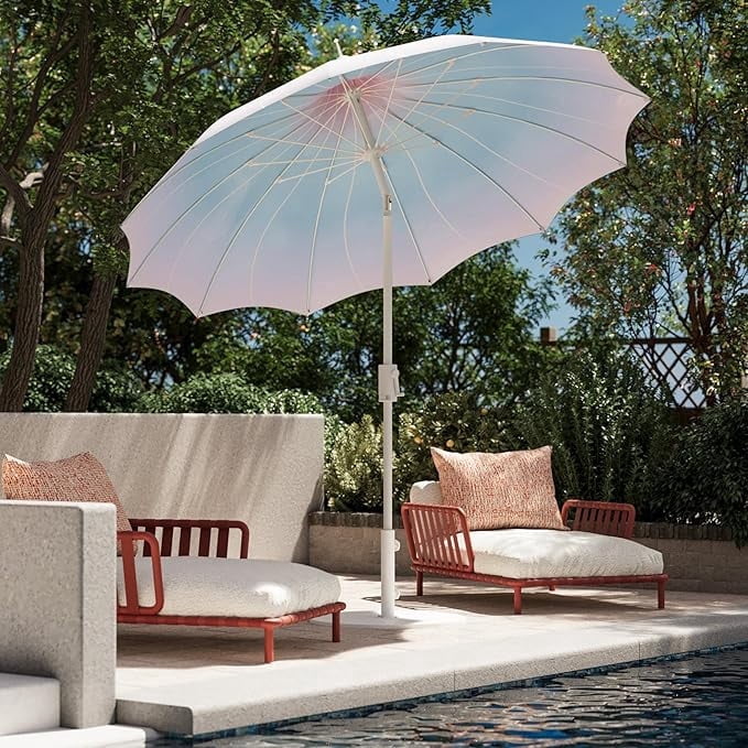 LAUSAINT HOME 9FT Patio Umbrella, 360° Rotation Design, Gradient Blue ...