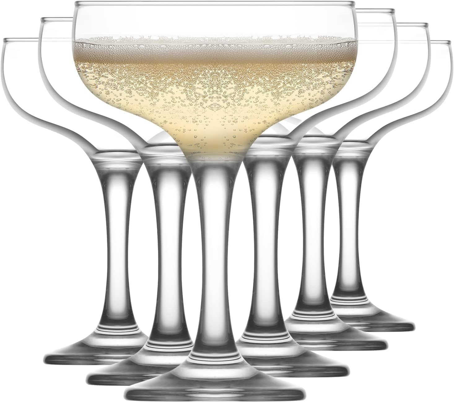 LAV Martini Stemmed Drinking Coupe Cocktail Glasses, Set of 6, 8oz ...
