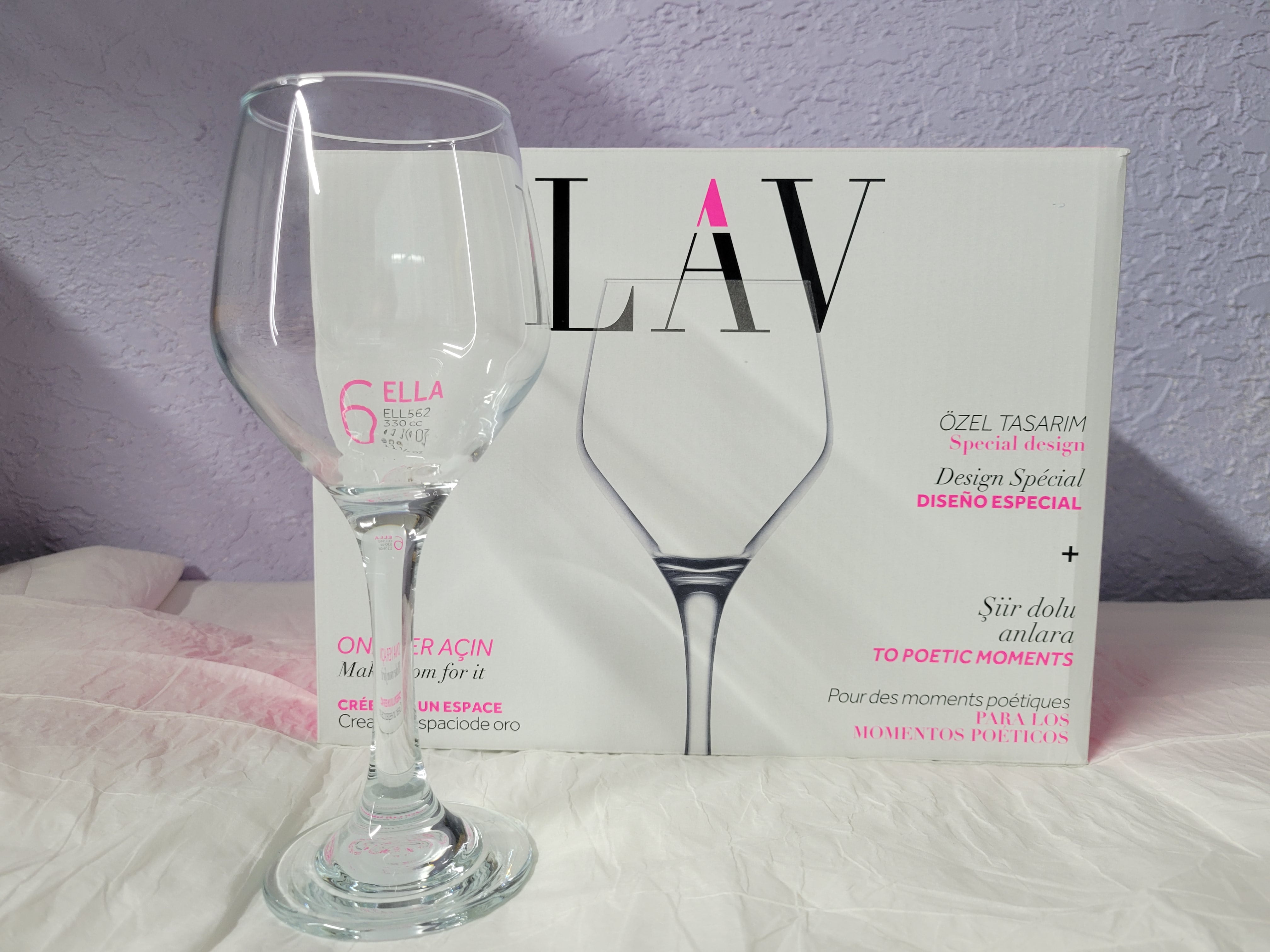 LAV Ella Modern Wine Glasses, 11 1/4oz Red or White Wine Glass 6pc ...