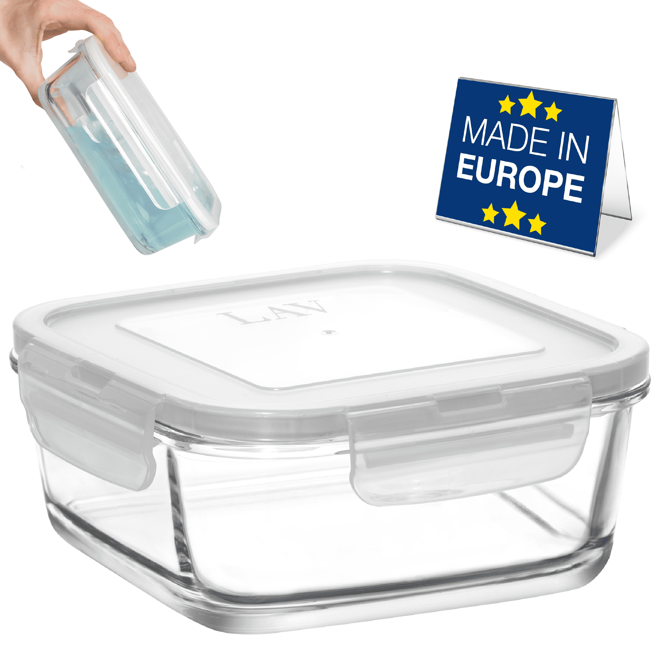 Lav Fresco Glass Food Container with Locked Lid, Food Storage, 1-Pack ...