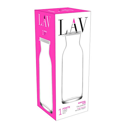 LAV Glass Water Pitcher 40 oz - Clear Glass Pitcher with Lid - For ...