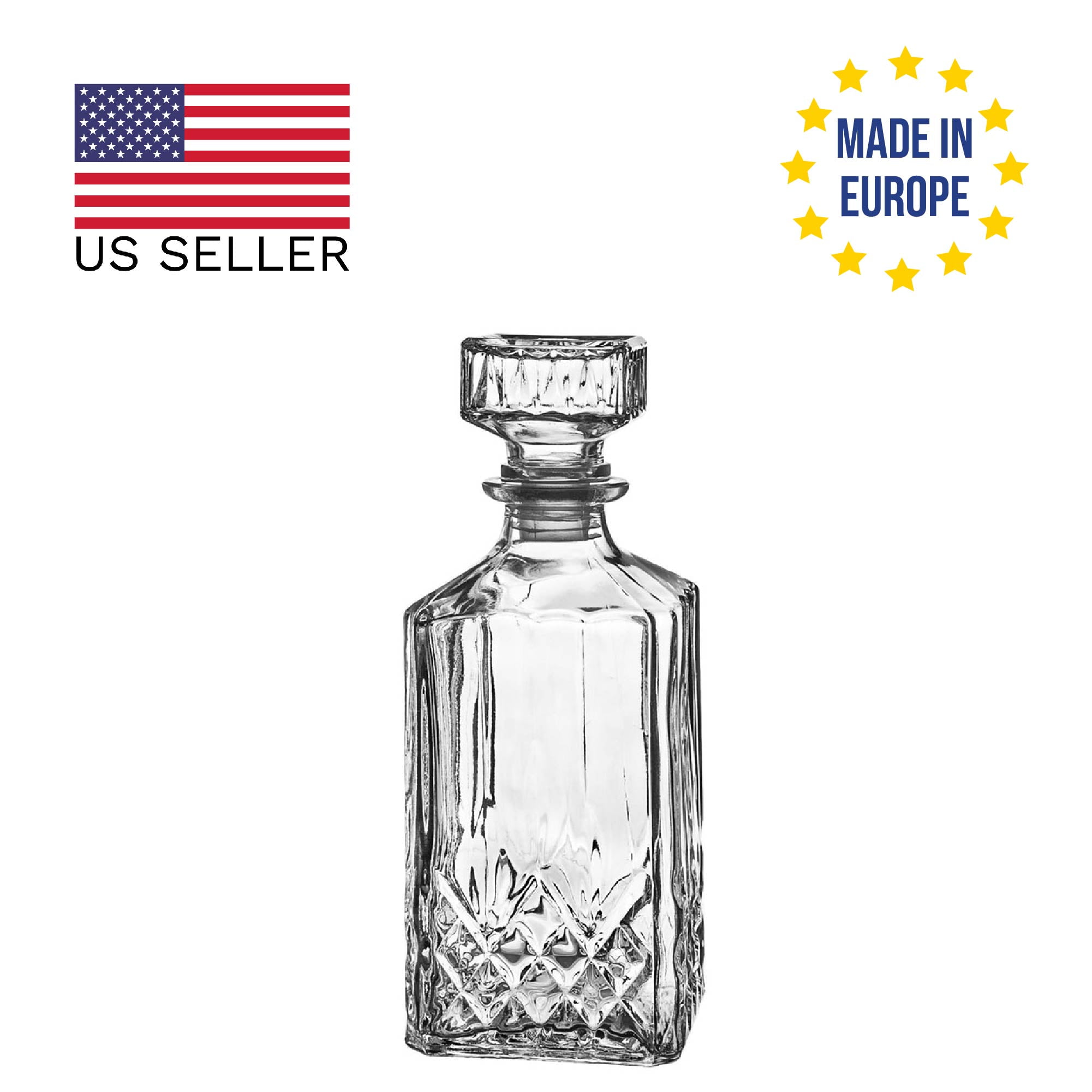LAV Odin Whiskey Decanter with Glass Stopper, Glass Decanter with ...