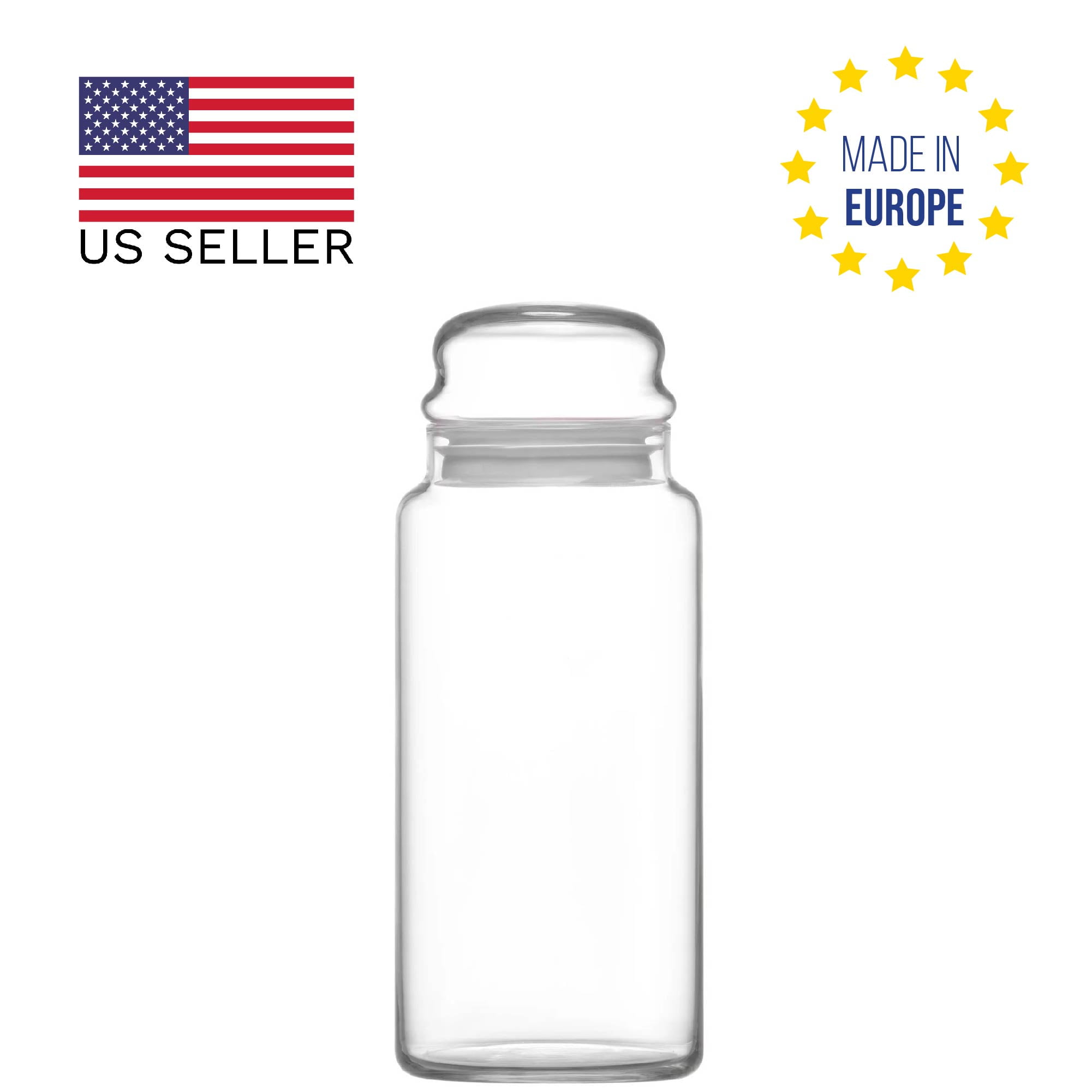 LAV Sera Glass Jar Set with Pink Rubber Seal, Clear Glass Food Storage ...