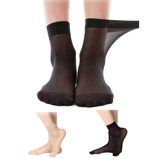 LAVA 10 Pairs Women Ankle High Sheer Socks Ultra Thin Breathable Silk ...