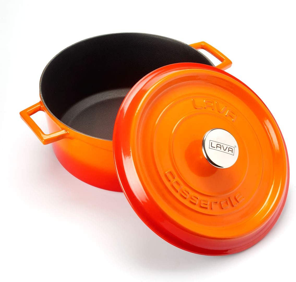 LAVA 10 Quarts Heavy Cast Iron Dutch Oven: Large Cooking Pot with ...