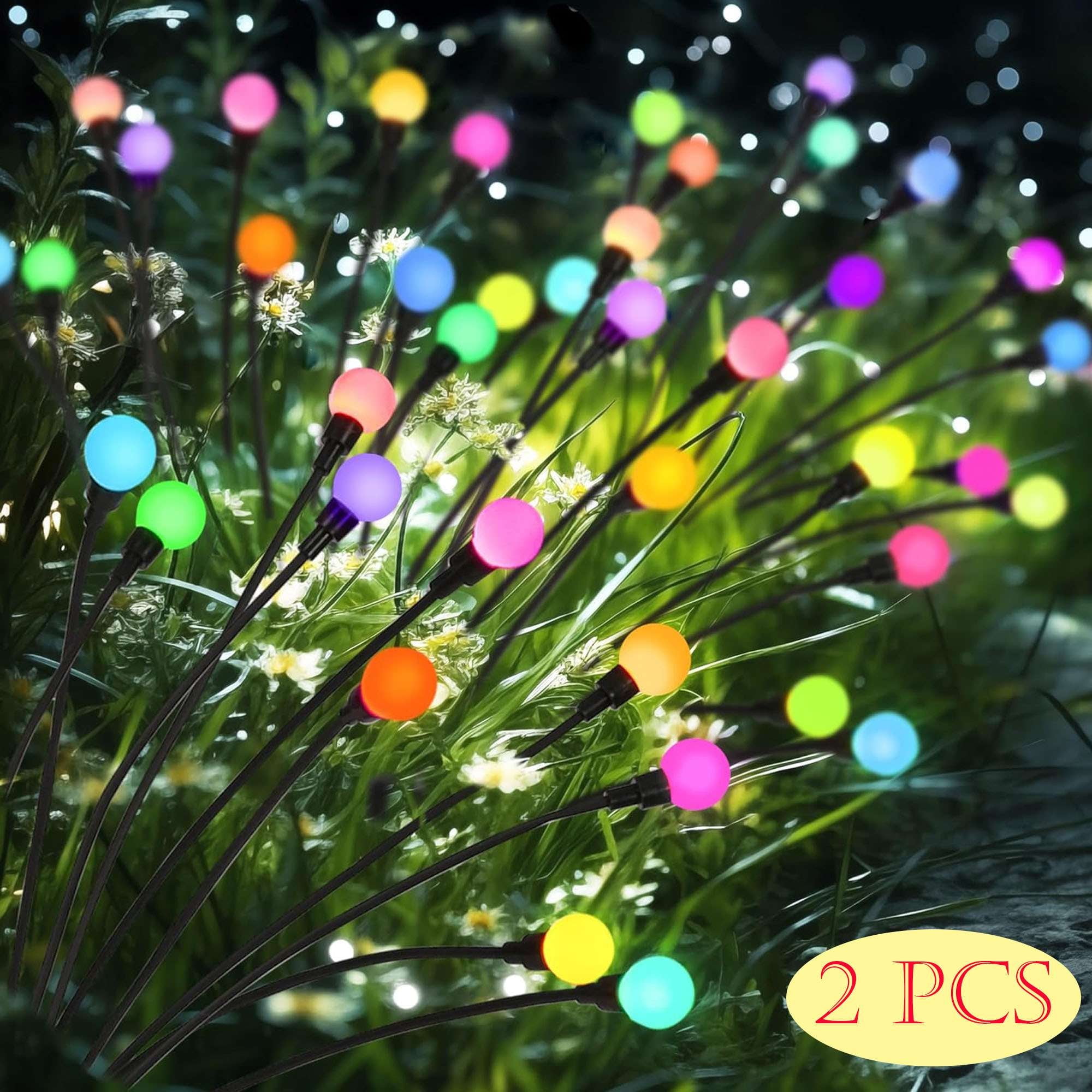 LAVA 2 Packs Solar Garden Lights Waterproof 8 LED Solar Fairy Lights ...