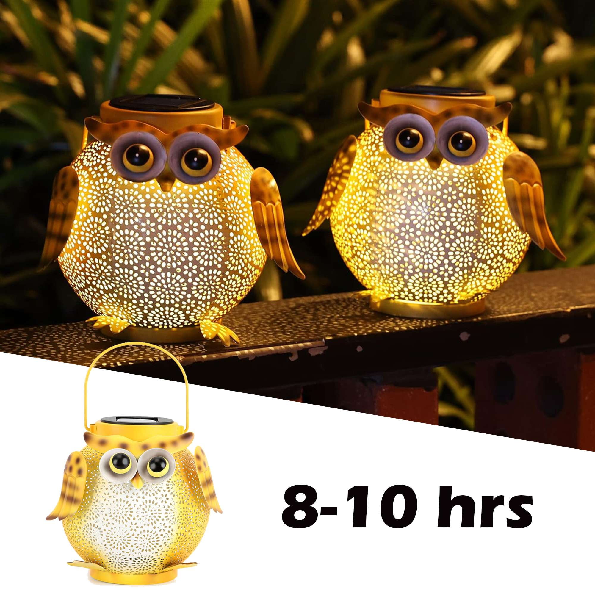 LAVA 2 Pcs Solar Lanterns Outdoor Decorative Waterproof Hanging Owl ...