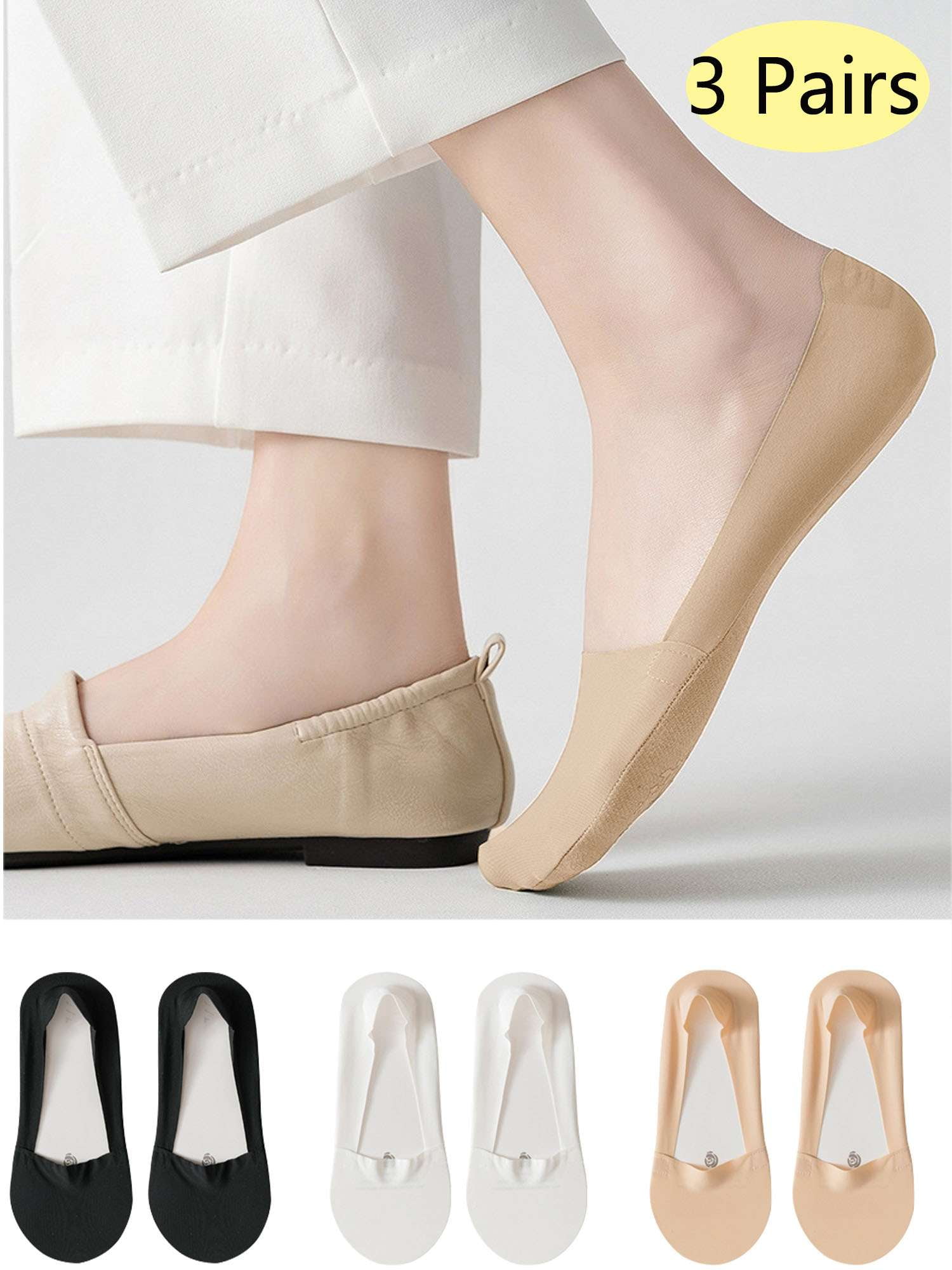 LAVA 3 Pairs Women No Show Socks Ultra Low Cut Liner Thin Socks Ice ...