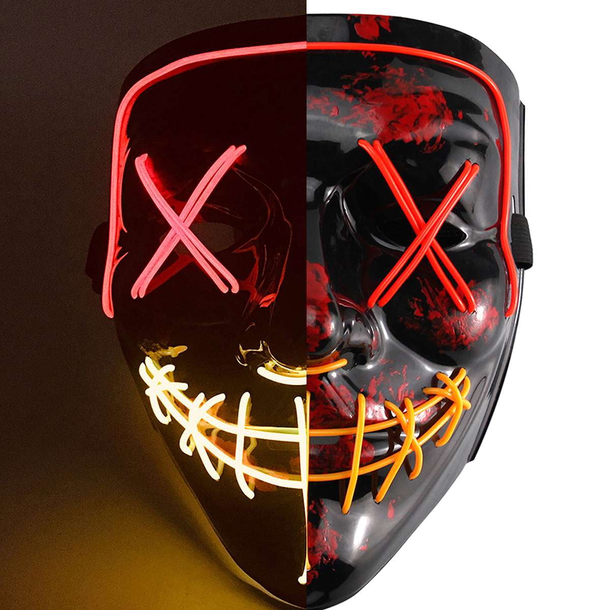 LAVA Halloween Mask for Adults Children LED Light Up Mask for Parties ...