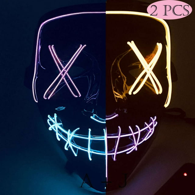 LAVA Halloween Mask for Adults Children LED Light Up Mask for Parties ...